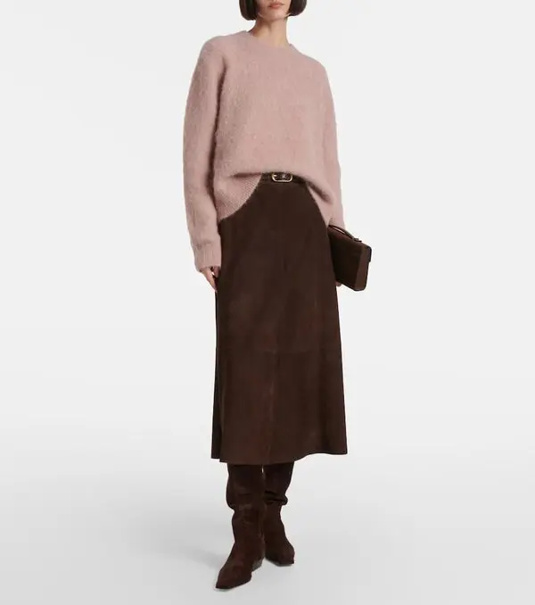 Vince Suede Midi Skirt