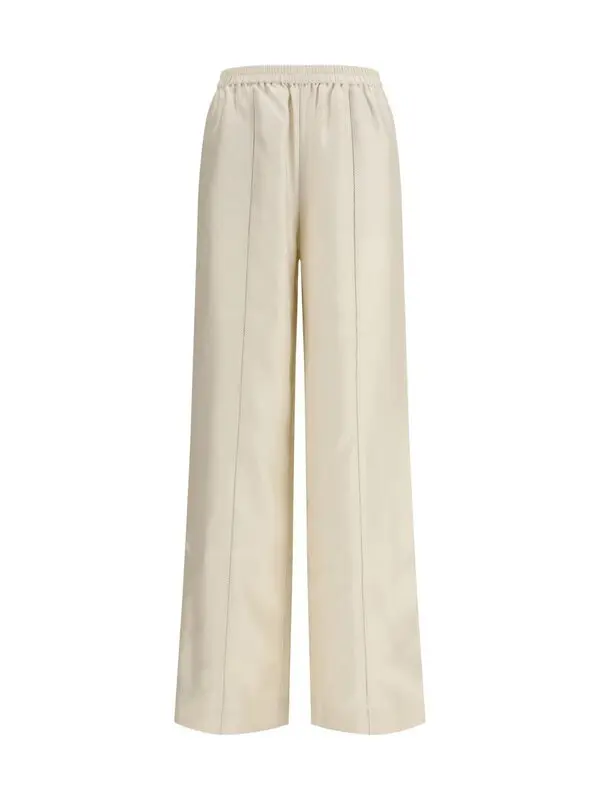 Loulou De Saison Lars Silk Twill Pants - Beige