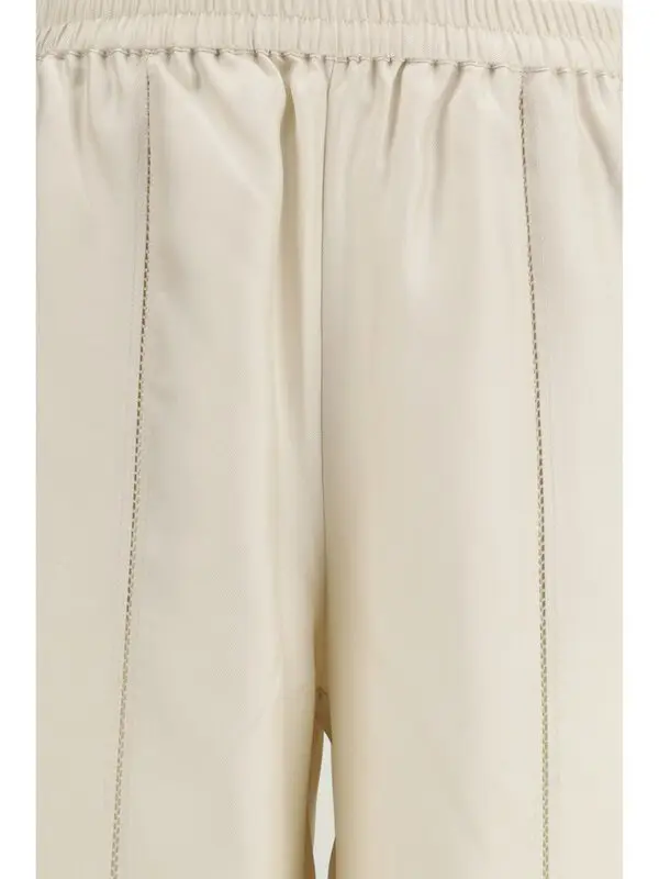 Loulou De Saison Lars Silk Twill Pants - Beige