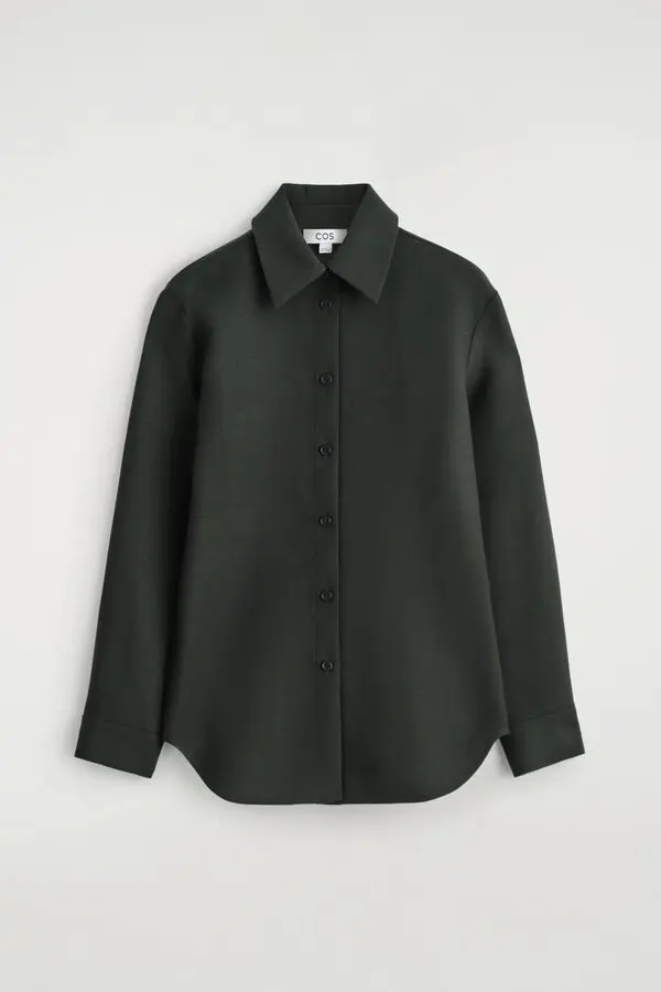 Cos Wool Blend Shirt - Green