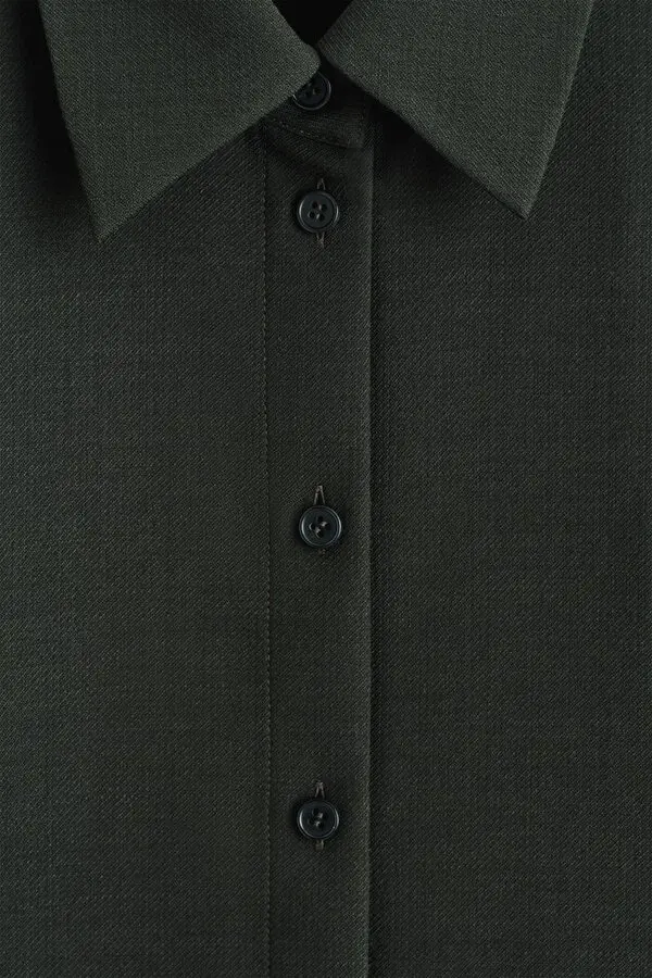 Cos Wool Blend Shirt - Green