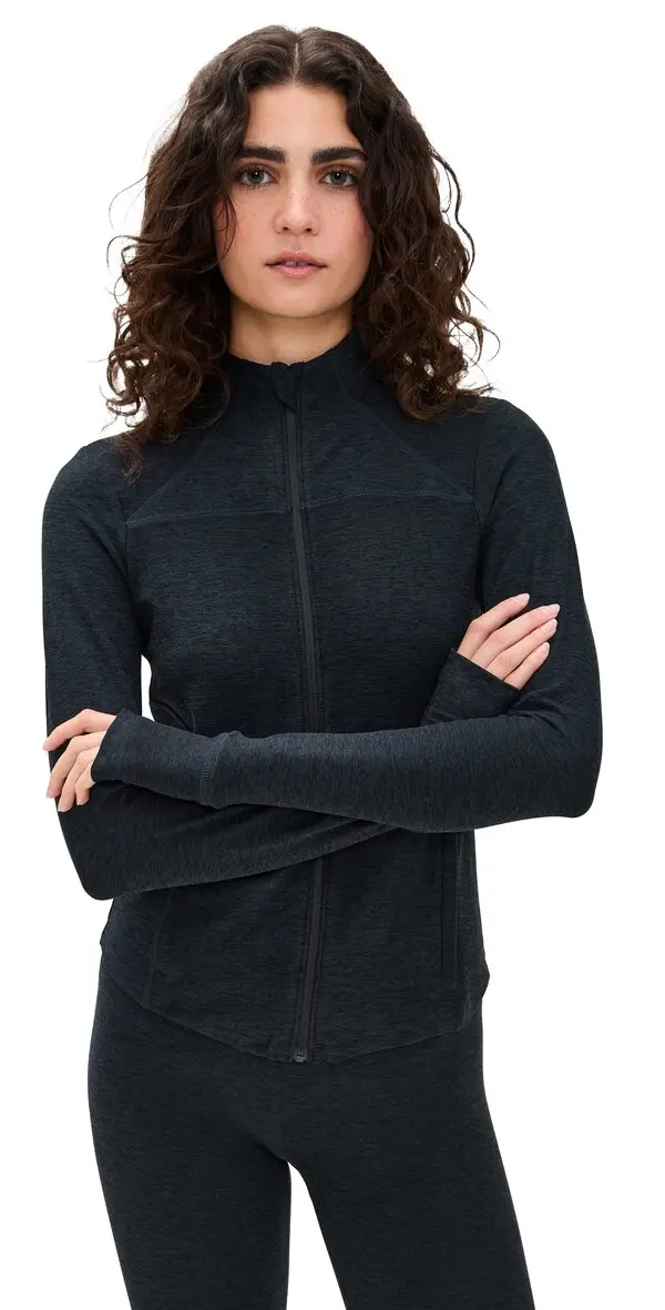 Beyond Yoga Spacedye Trails Active Jacket - Darkest Night