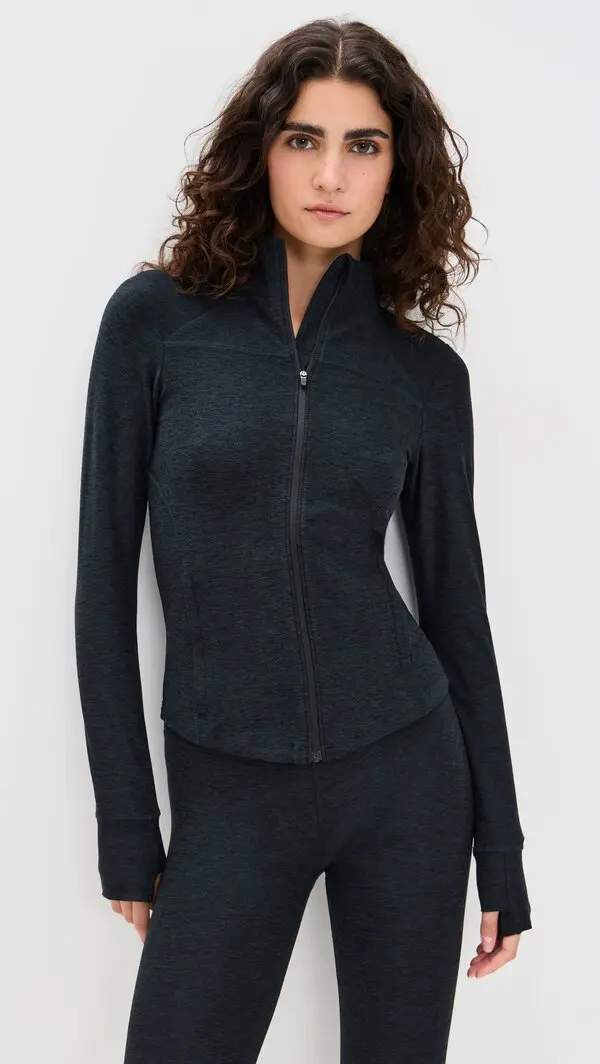 Beyond Yoga Spacedye Trails Active Jacket - Darkest Night