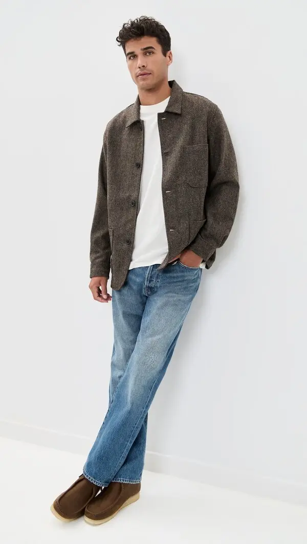 Portuguese Flannel Labura Wool Herringbone Jacket