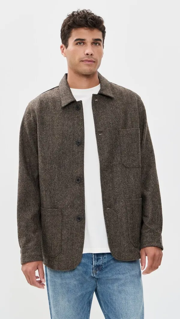 Portuguese Flannel Labura Wool Herringbone Jacket