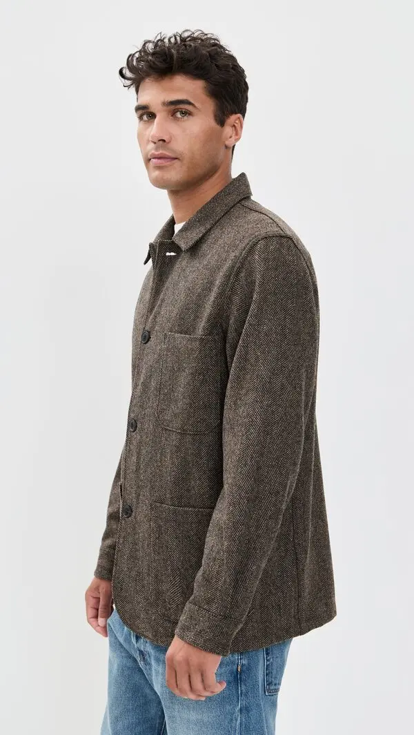Portuguese Flannel Labura Wool Herringbone Jacket