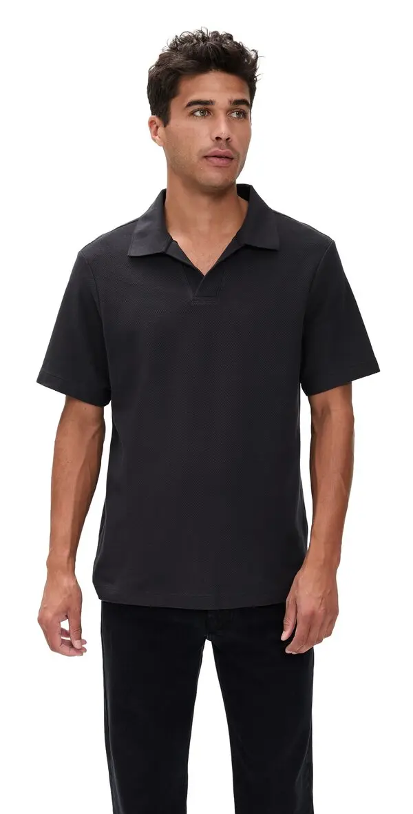 FRAME Jacquard Polo - Charcoal
