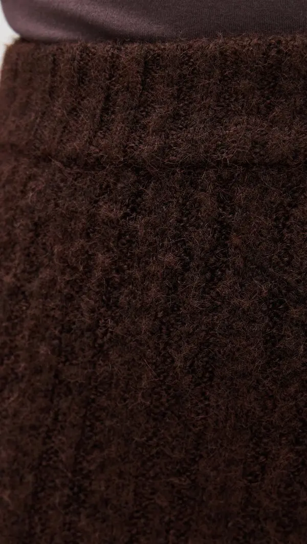 Line & Dot Ophelie Ribbed Knit Skirt - Chocolate