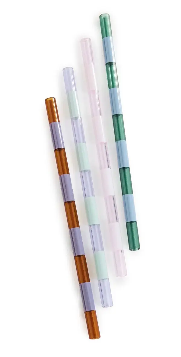 FAZEEK Set Of Striped Straws - Mixed
