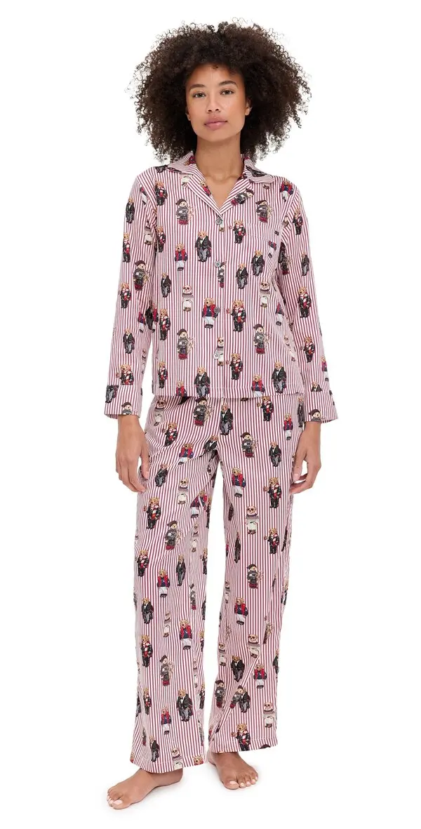 Ralph Lauren Madison Pj Set - Bear Red