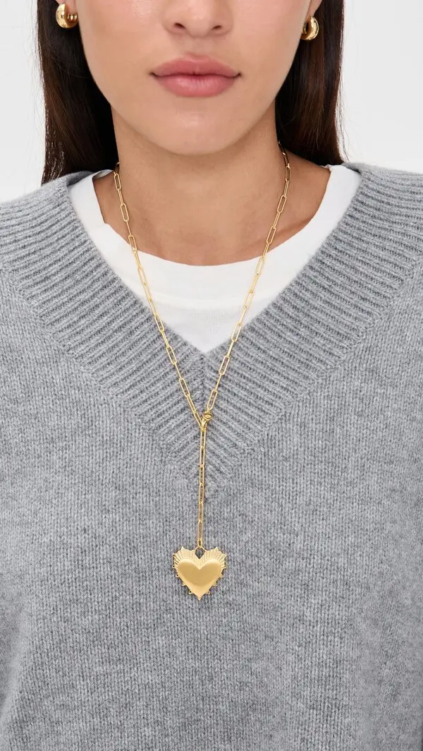 HART Long Link Lariat Necklace With Heart Pendant