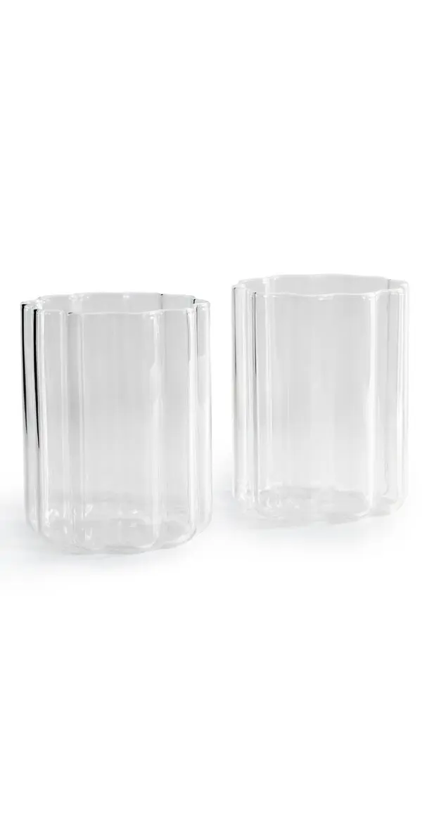 FAZEEK Wave Glasses Set Of 2 - Clear