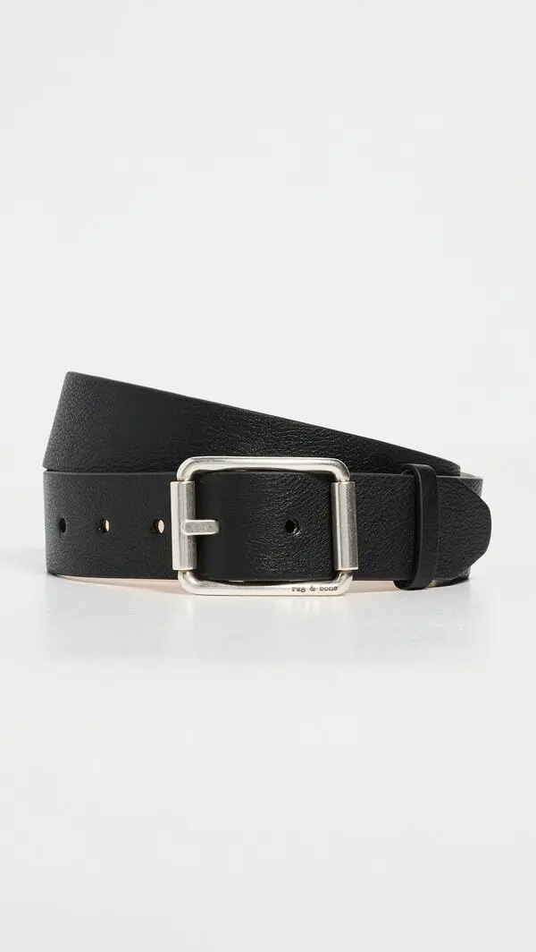 Rag & Bone Evan Leather Belt - Black
