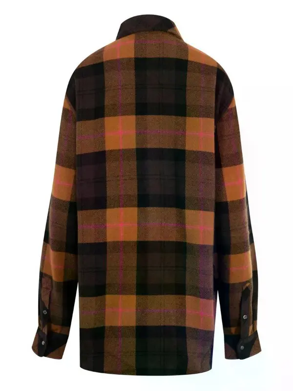 GOD'S TRUE CASHMERE Tartan Plaid Cashmere Shirt - Orange