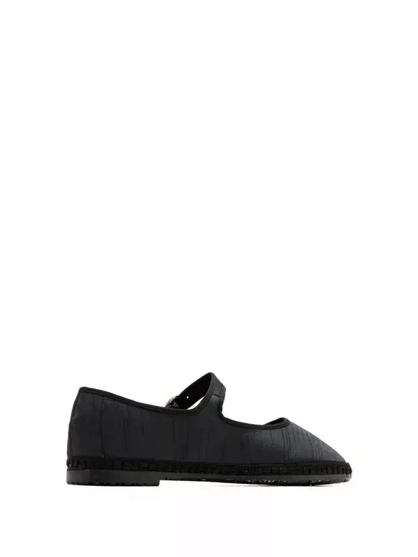 FLABELUS Silk Ballet Flats - Black