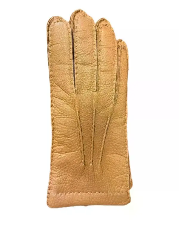 MARIO PORTOLANO Leather Gloves - Brown