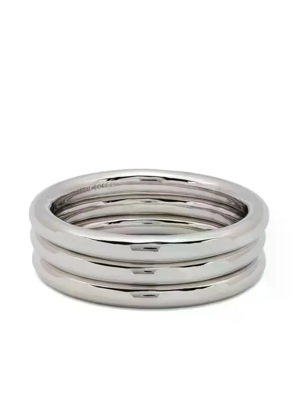 Eddie Borgo Tone Cylinder Bangles By - Silver