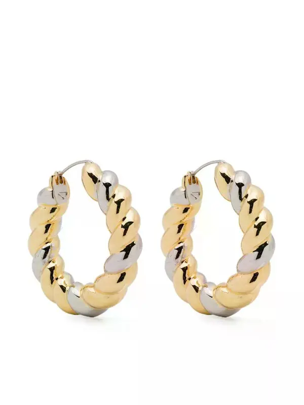 Eddie Borgo Two-tone Rope Hoop Earrings - Silver