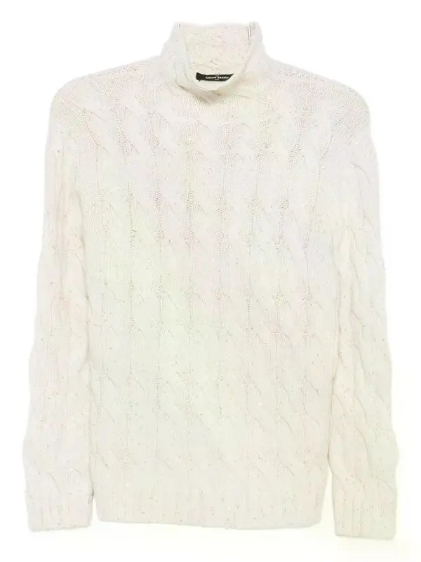 GRAN SASSO Cable-knit High-neck Sweater