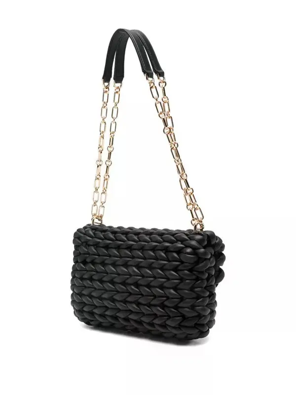 Michael Kors Braided-leather Satchel With Chain Strap