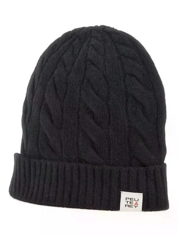 Peuterey Cable-knit Beanie - Black