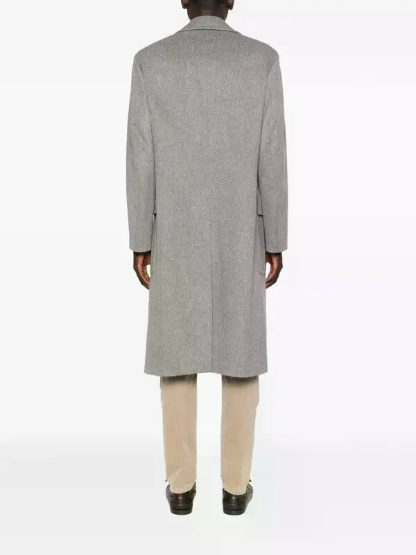 LARDINI Double-breasted Wool Overcoat - Grey