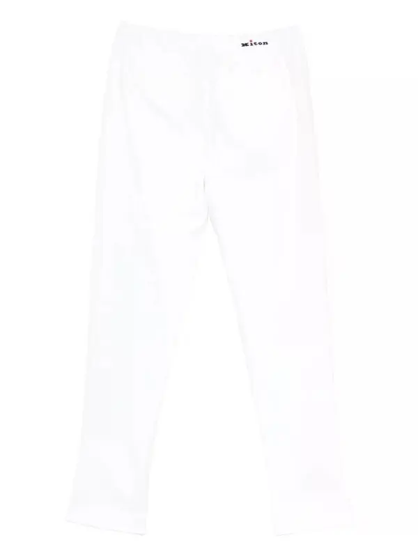 Kiton Cotton Tapered Trousers - White
