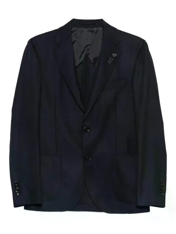 LARDINI Virgin Wool Single-breasted Blazer