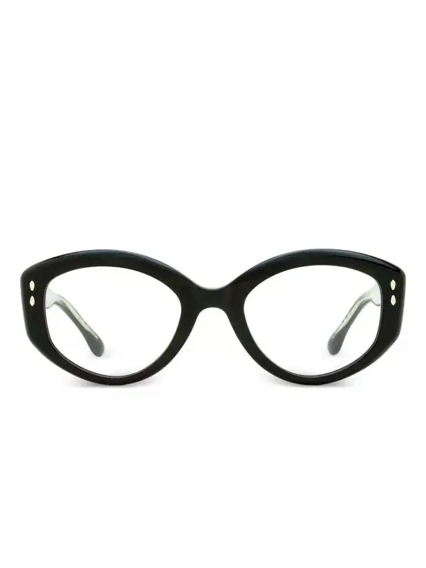 Isabel Marant Rivet-detail Oval-frame Glasses - Black