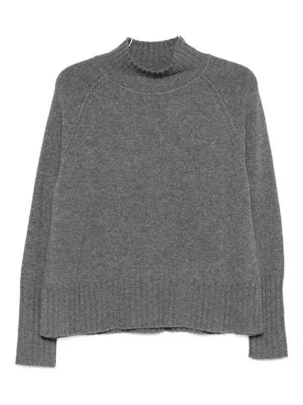 BEYOU High-neck Cashmere Sweater - Grey