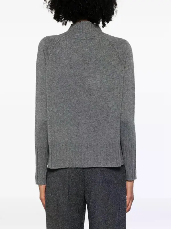 BEYOU High-neck Cashmere Sweater - Grey