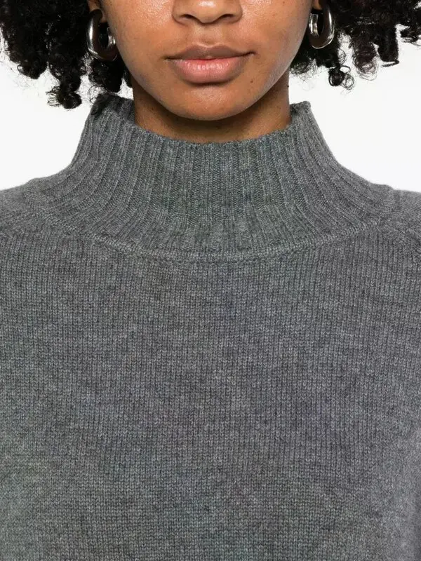 BEYOU High-neck Cashmere Sweater - Grey