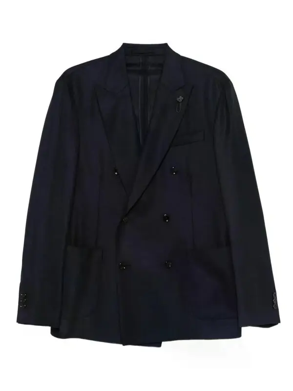 LARDINI Virgin Wool Double-breasted Blazer