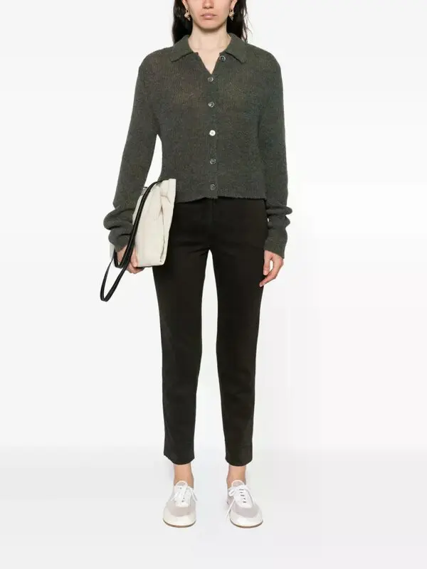 Peserico Logo-detail Cotton Trousers - Brown