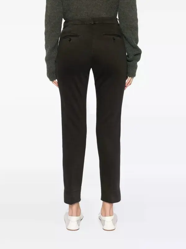 Peserico Logo-detail Cotton Trousers - Brown