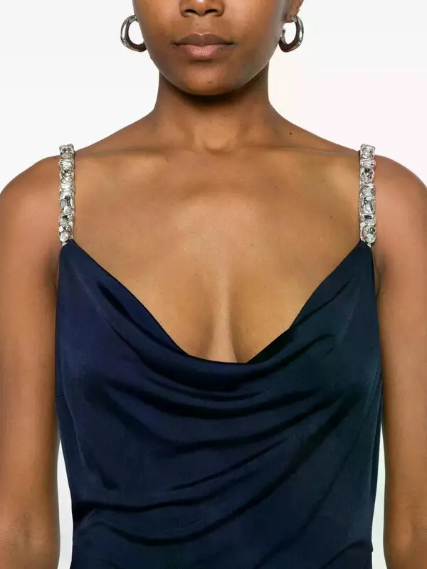 David Koma Embellished-strap Draped Mini Dress