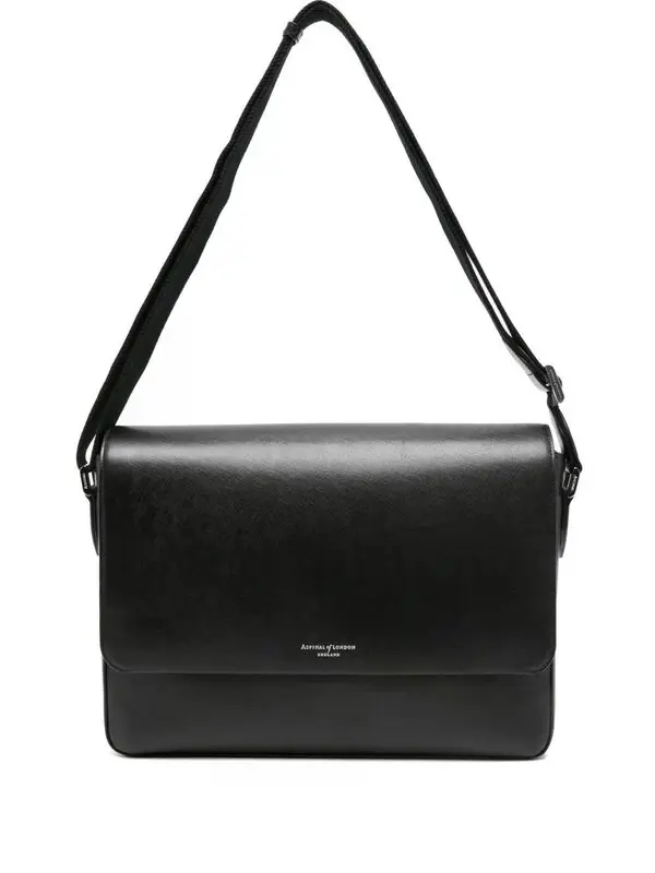 ASPINAL OF LONDON Logo-detail Messenger Bag - Black