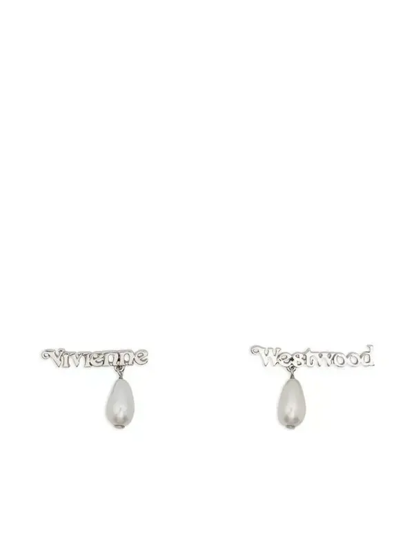 VIVIENNE WESTWOOD Pearl Embellished Drop Earrings - Silver