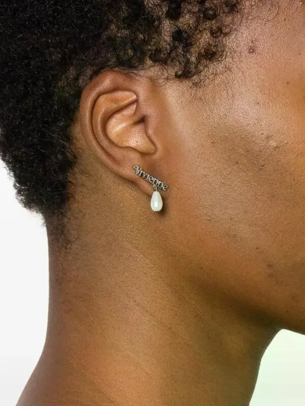 VIVIENNE WESTWOOD Pearl Embellished Drop Earrings - Silver