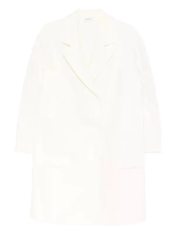 GRAN SASSO Cable-knit Panelled Coat - Neutrals