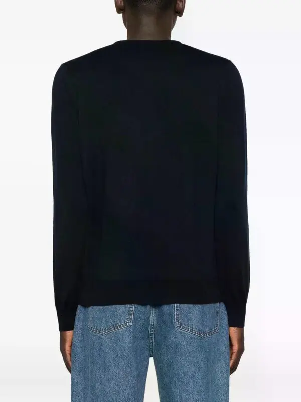 GIUUNO Crew-neck Fine Knit Sweater - Blue