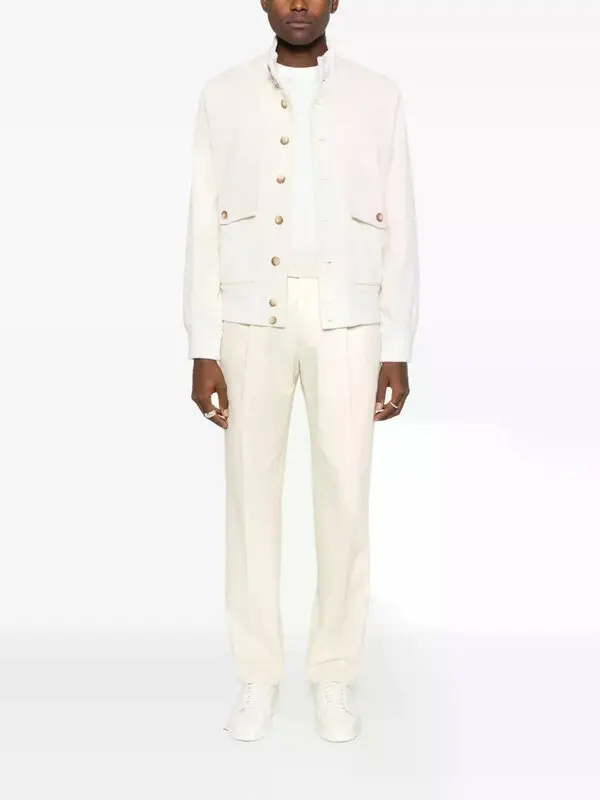 GRAN SASSO Pleated Cotton Trousers