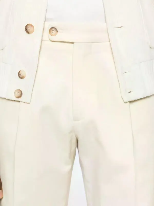 GRAN SASSO Pleated Cotton Trousers