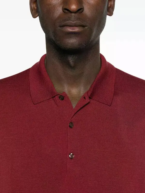 John Smedley Buttoned Polo Shirt - Red