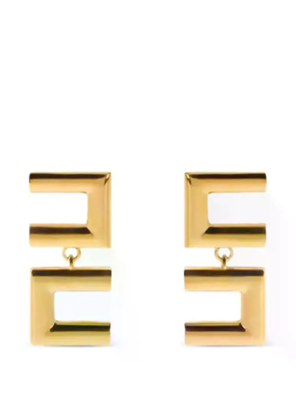 Elisabetta Franchi Deconstructed Logo Earrings - Gold