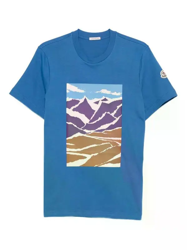 Moncler Graphic-print Short-sleeve T-shirt - Blue