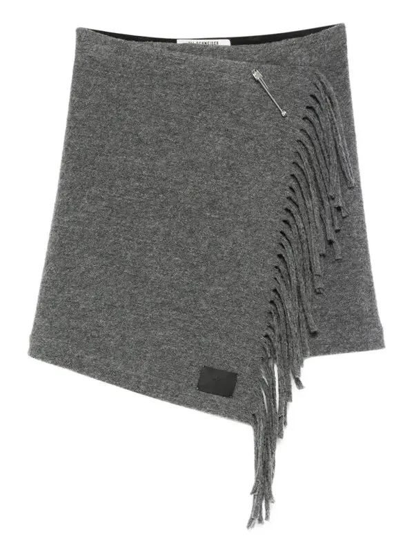 ULI SCHNEIDER Fringed Wool Mini Skirt