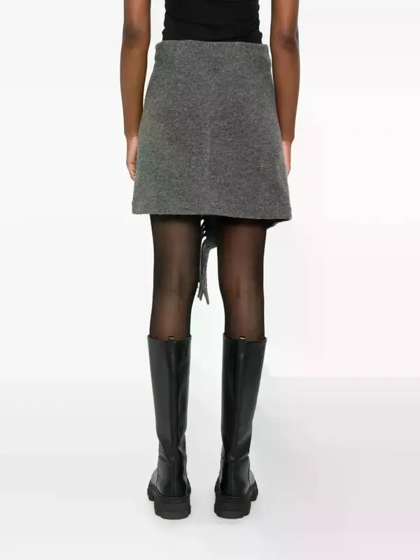 ULI SCHNEIDER Fringed Wool Mini Skirt