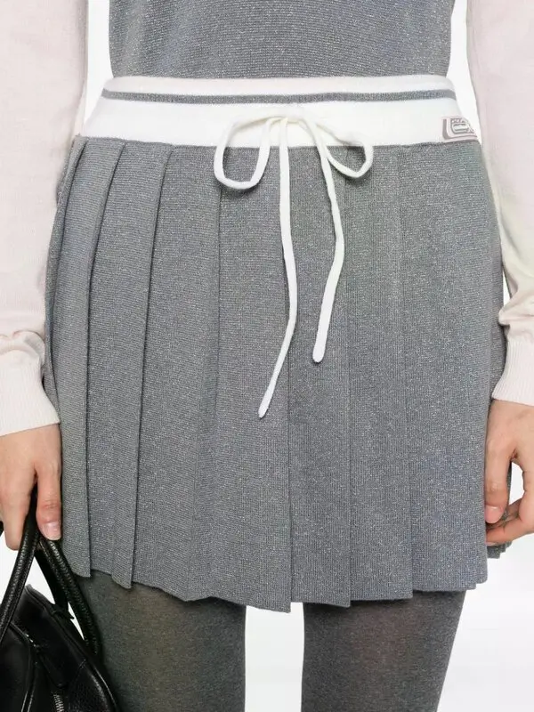 Casablanca Pleated Mini Skirt - Grey
