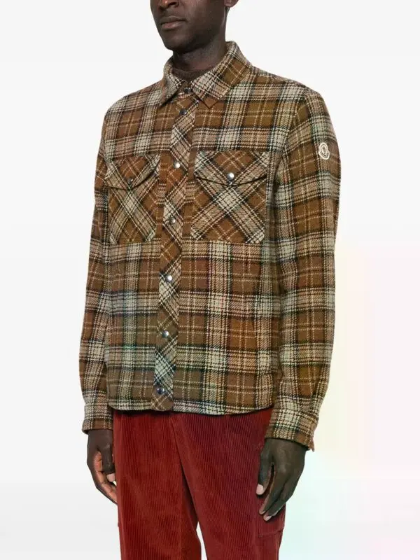 Moncler Check Pocket Shirt - Brown